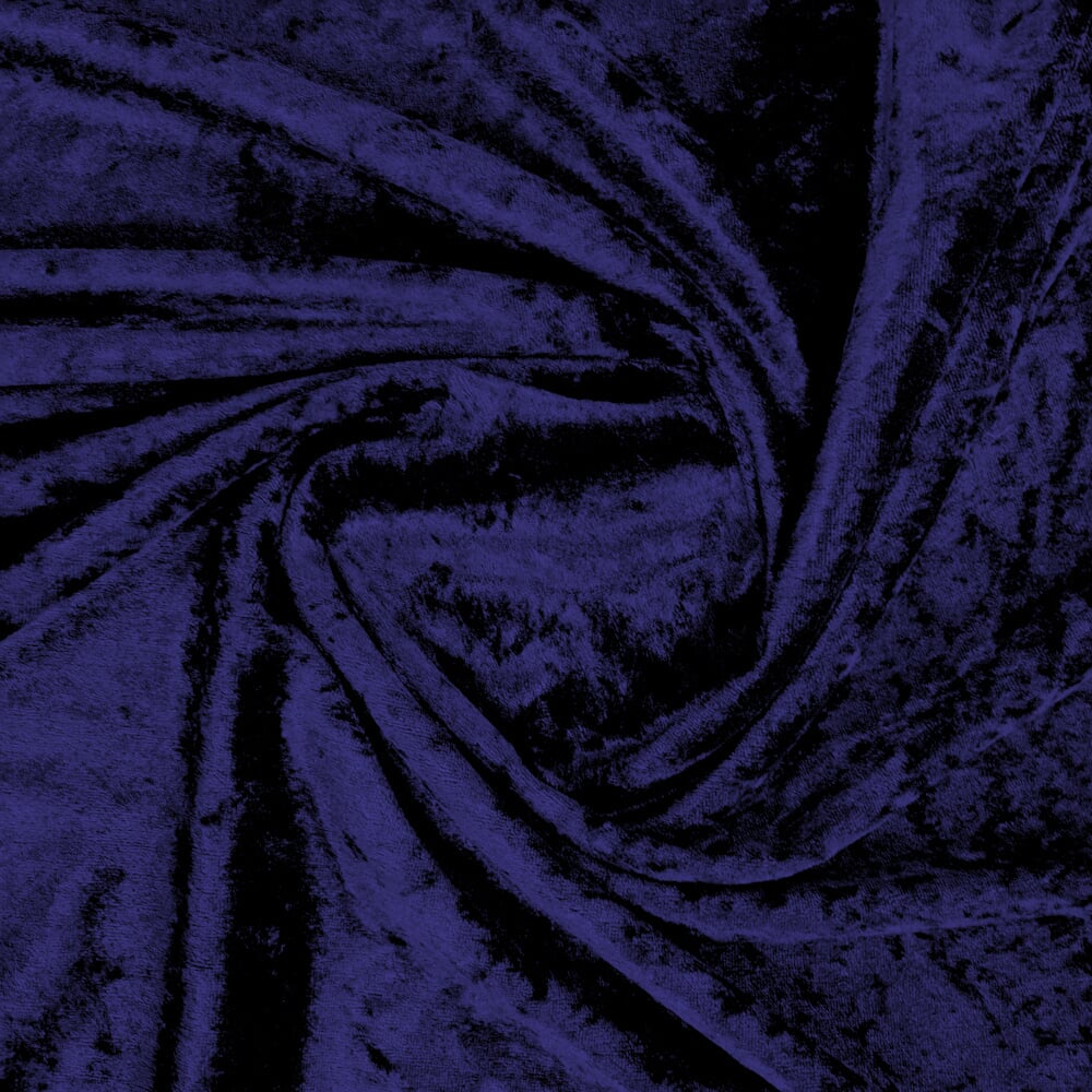 Navy Crushed Velvet Fabric by the metre|Crushed Velour Fabric by the metre